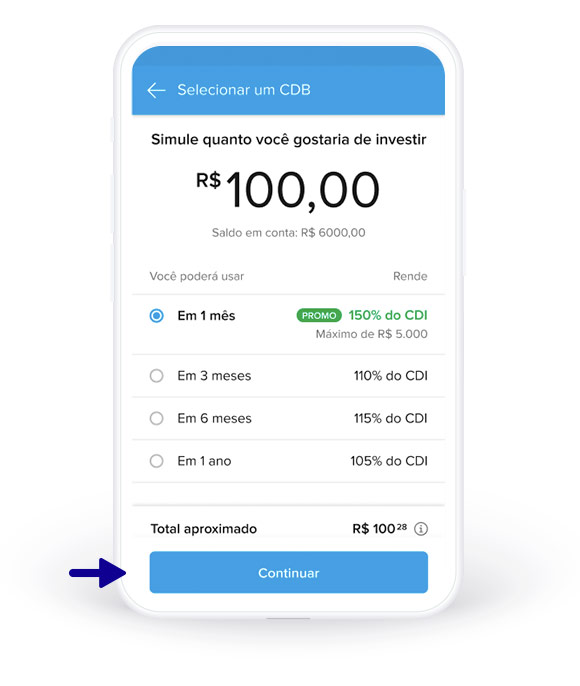 Lançamento do CDB no app Mercado Pago
